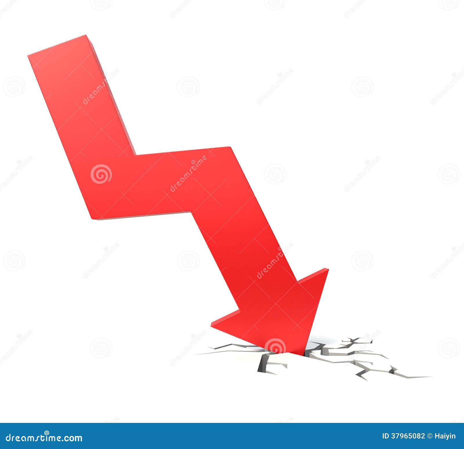 3D arrow point to downward stock illustration. Illustration of chart ...