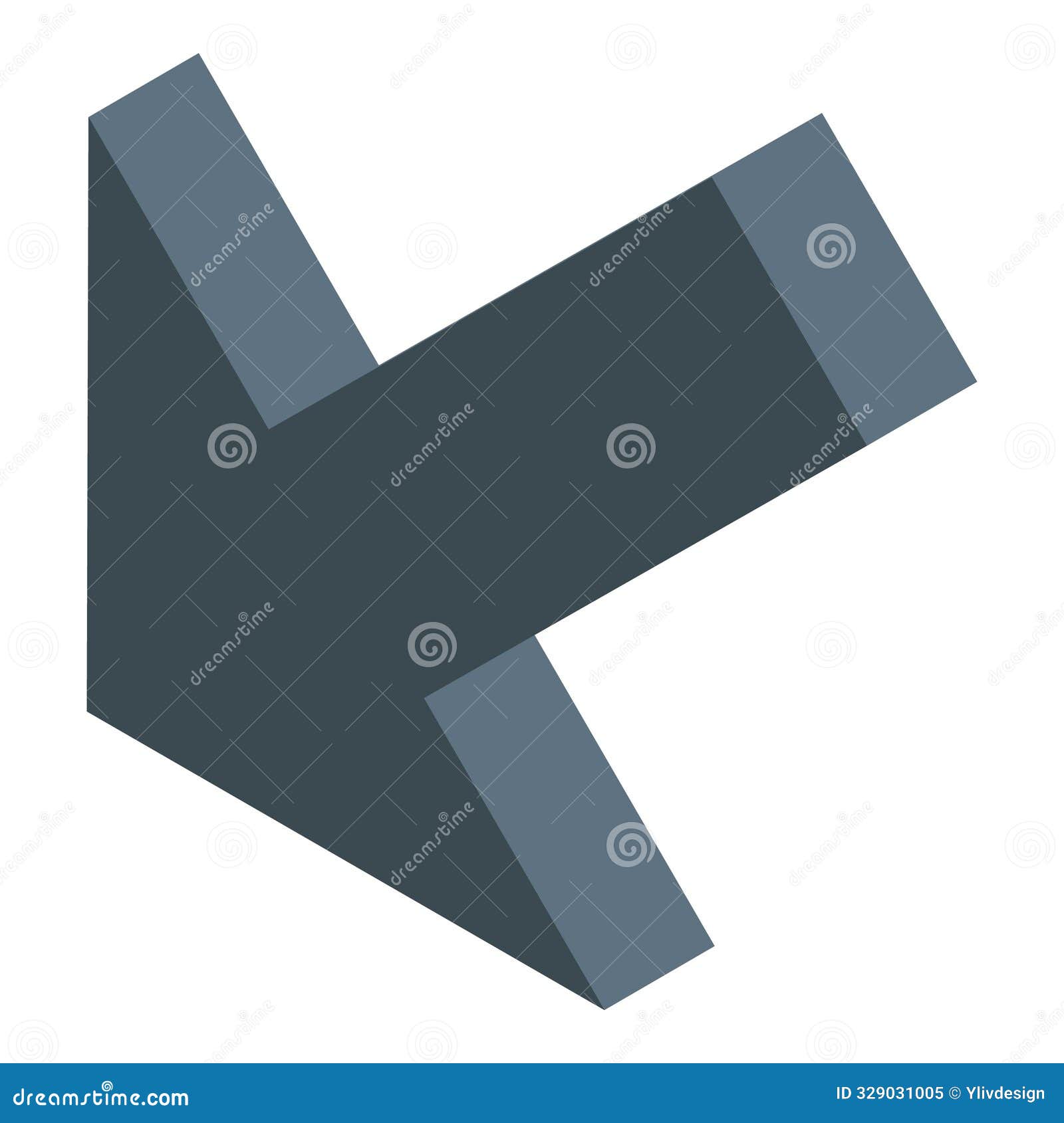 3d Arrow Pointing Down Left Showing Direction Stock Illustration ...