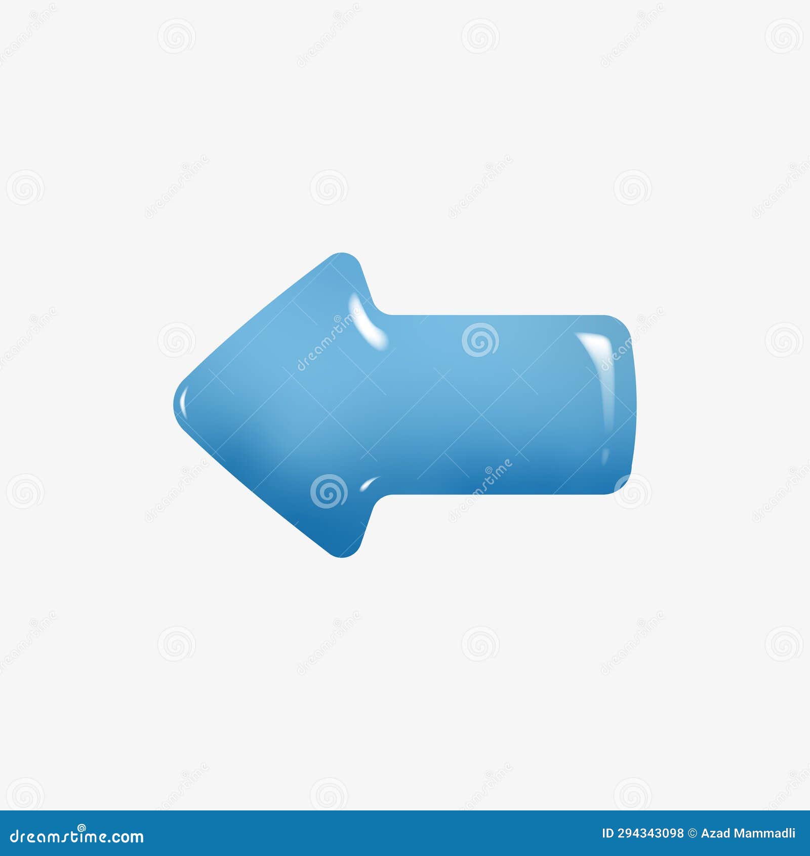 3d Arrow Pointing Left Blue Color. Vector Stock Vector - Illustration ...