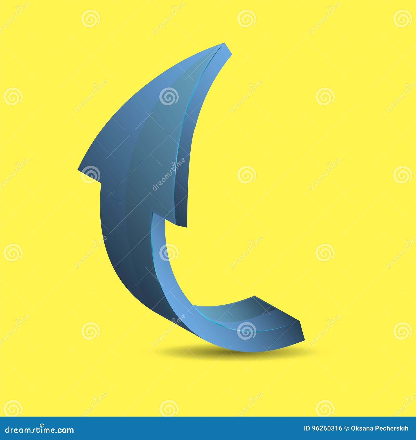 3D Arrow pointing up. Logo stock vector. Illustration of logo - 96260316