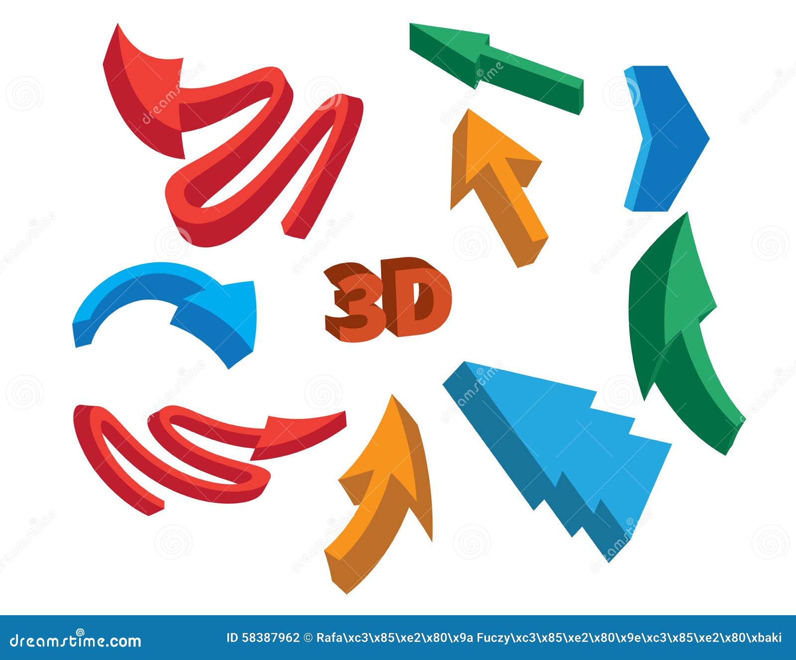 3D Arrow Signs stock vector. Illustration of direction - 58387962