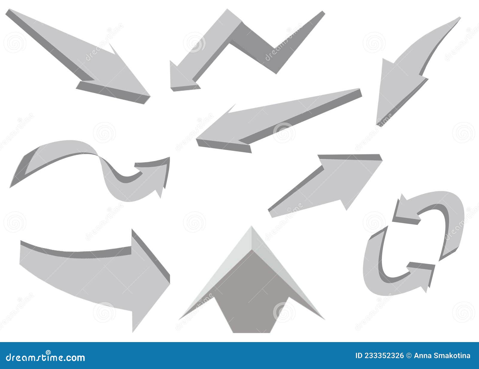3d Arrow Signs for Graphics Stock Illustration - Illustration of wing ...