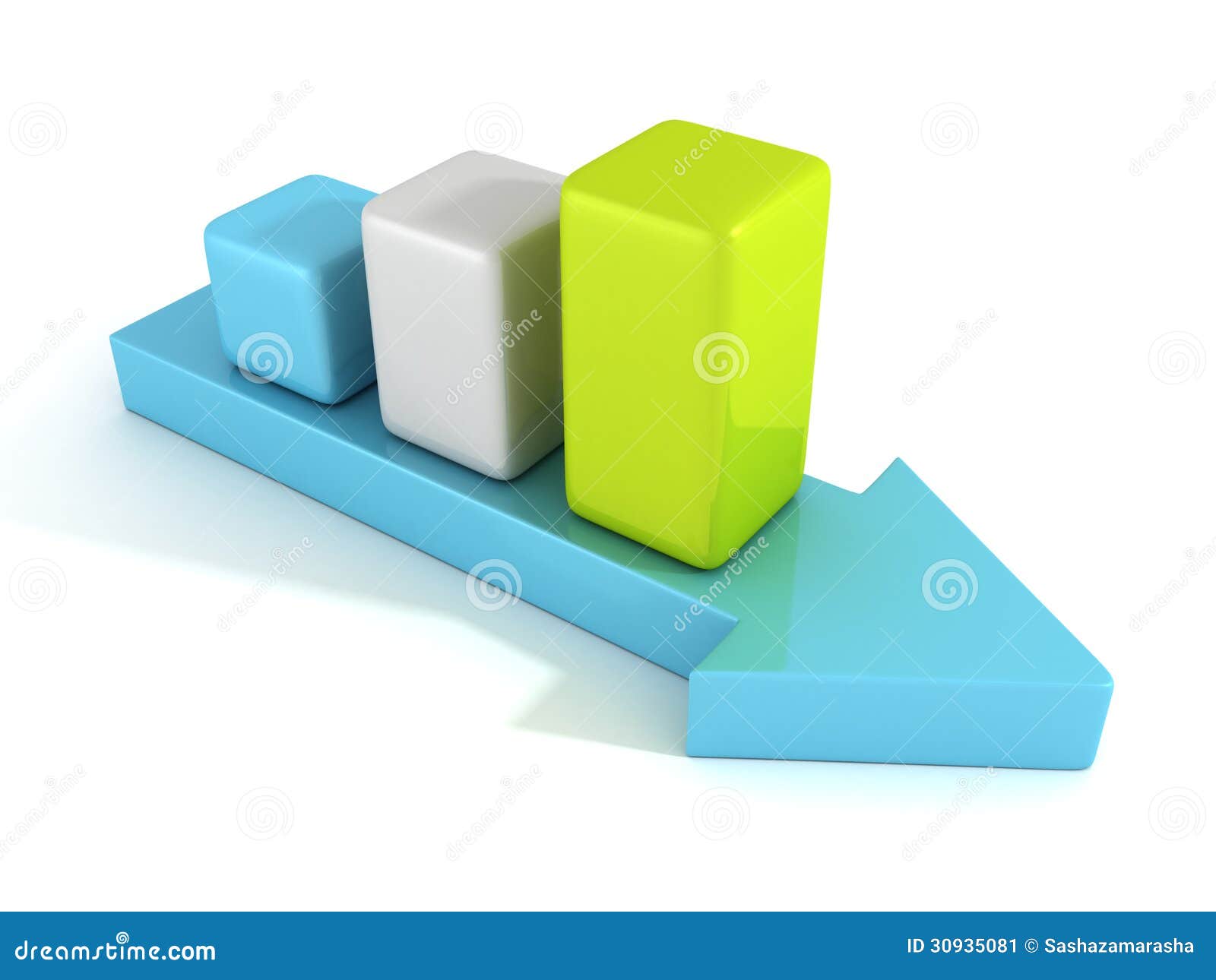 3d Arrow and Success Business Graph Growing Up Stock Illustration ...