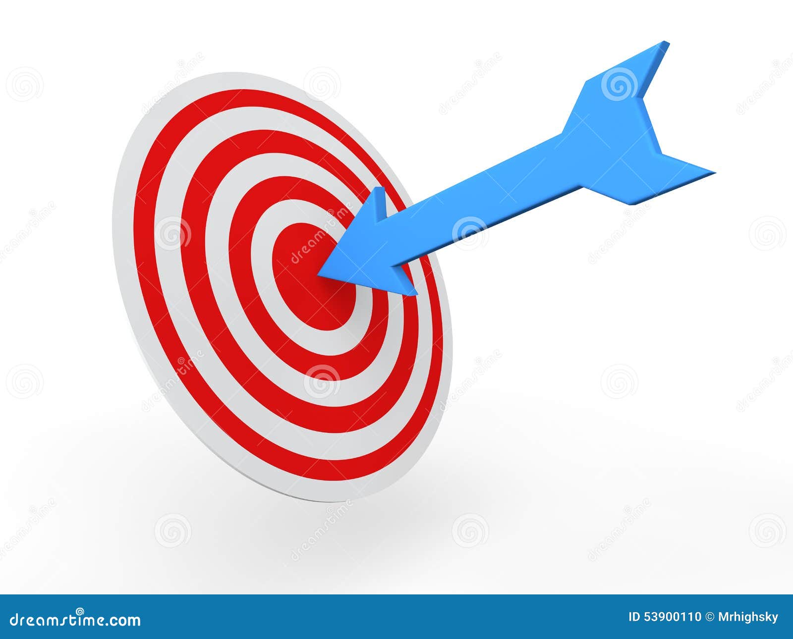 3d arrow on target stock illustration. Illustration of isolated - 53900110