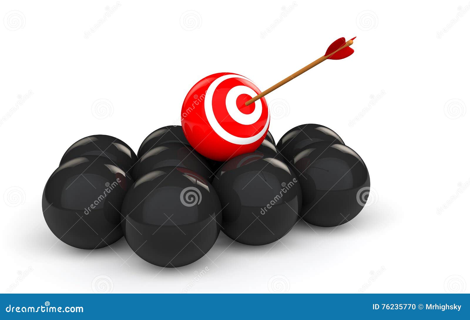 3d Arrow in a Target Sphere Stock Illustration - Illustration of target ...