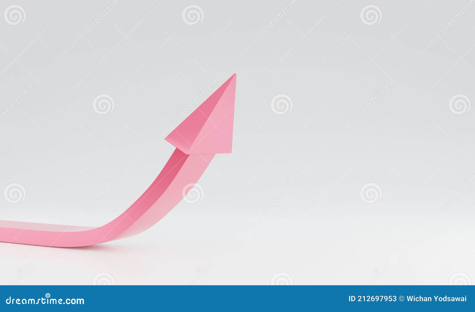 3D Arrow Upwards Pink Color Arrow Graph On A White Background Object 3d ...