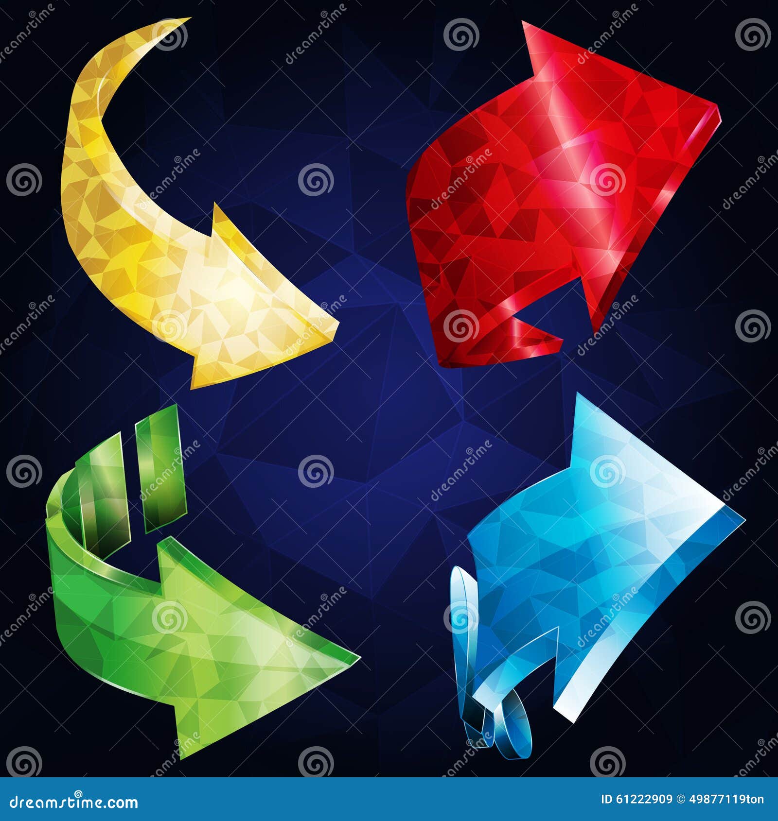 3D arrows gradient polygon stock illustration. Illustration of ...