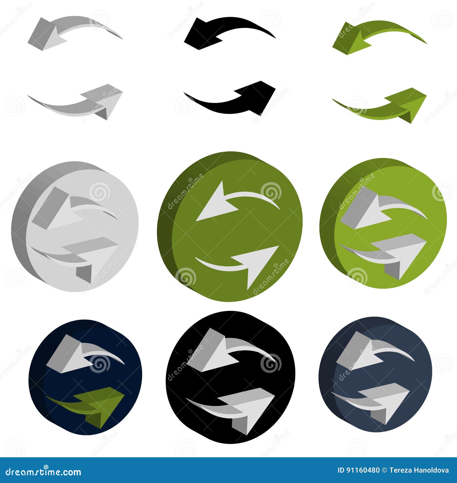 3D Arrows Isolated on White Background Stock Vector - Illustration of ...