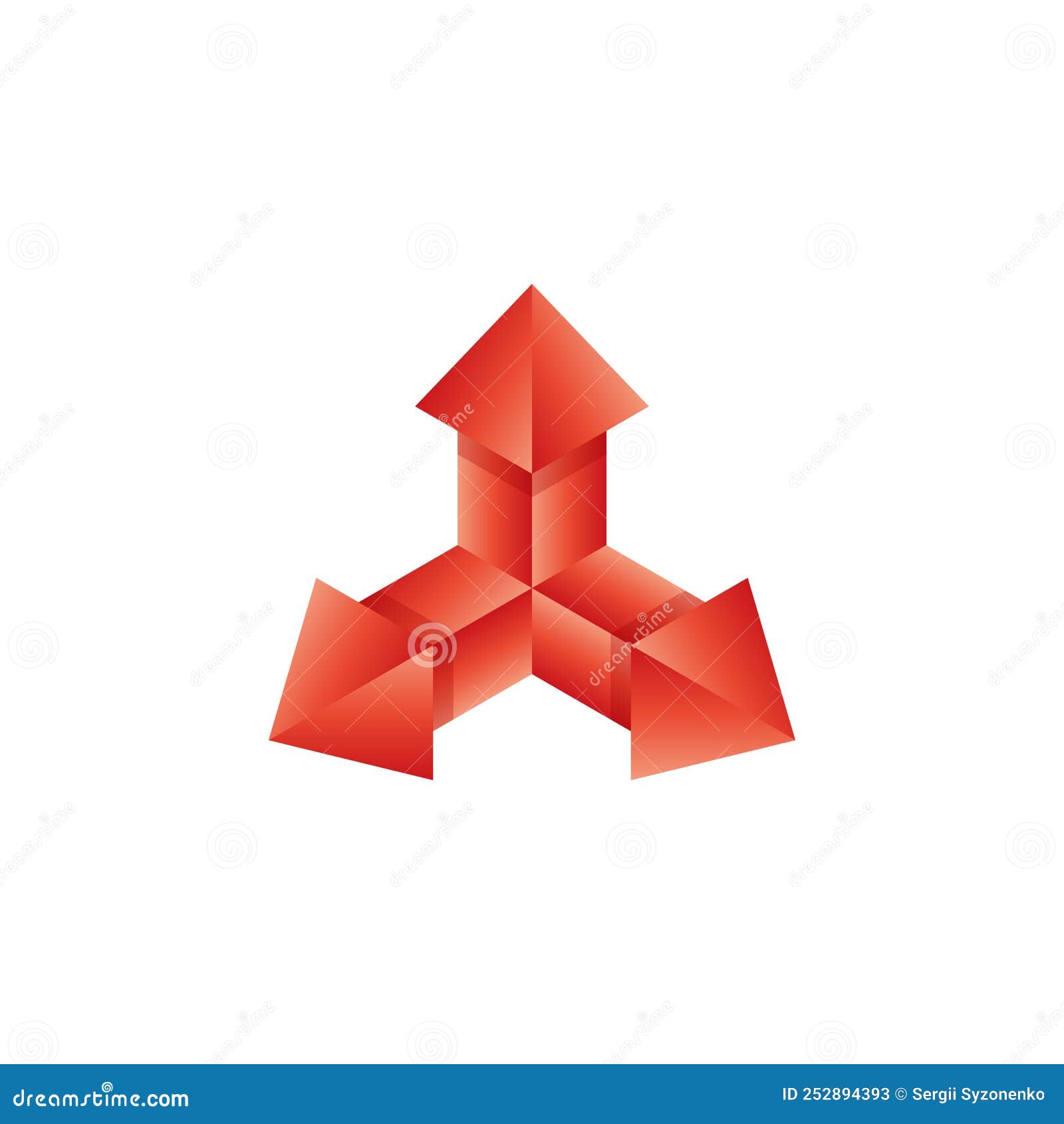 3d Arrows Logo, 3 Directions Isometric Symbol or Three Dimensional ... 3d Arrows Logo, 3 Directions Isometric Symbol or Three Dimensional ...