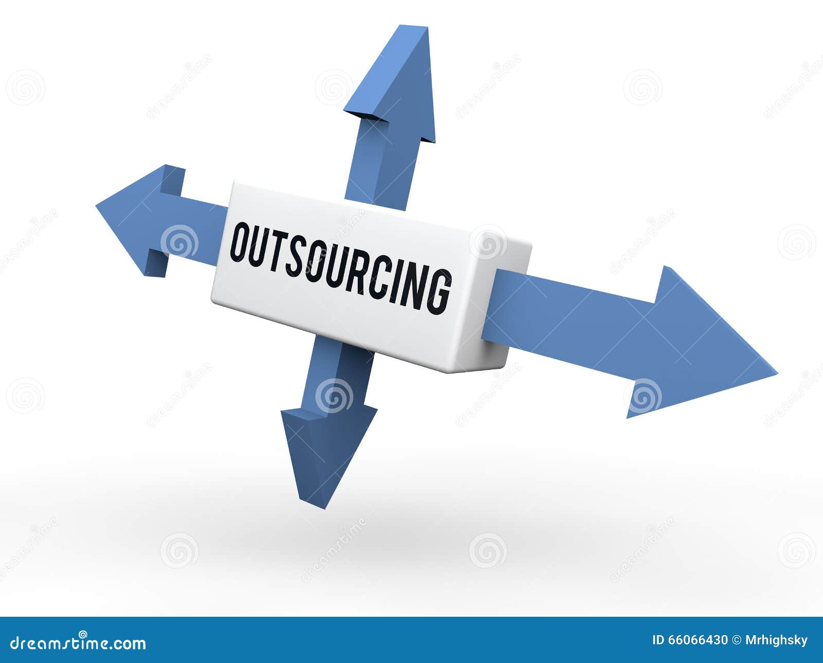 3d Arrows Outsourcing Concept Stock Illustration - Illustration of ...