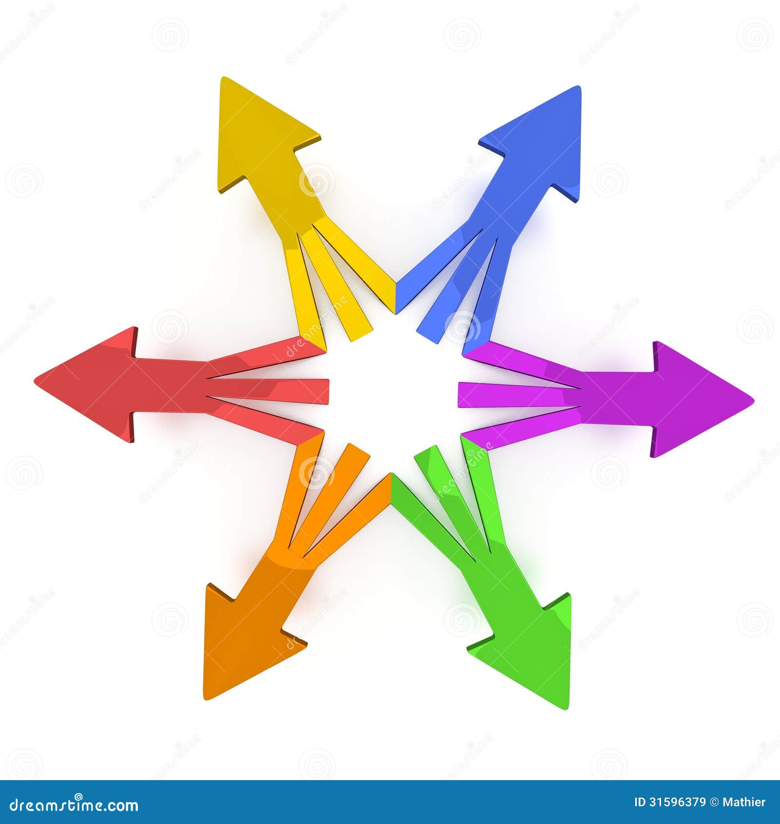 3D Arrows - Star stock illustration. Illustration of group - 31596379