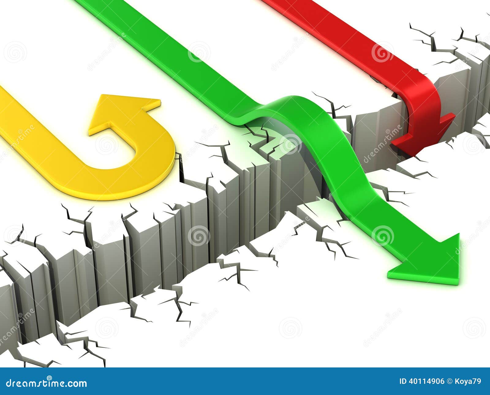 3d Arrows Success or Failure Concept Stock Illustration - Illustration ...