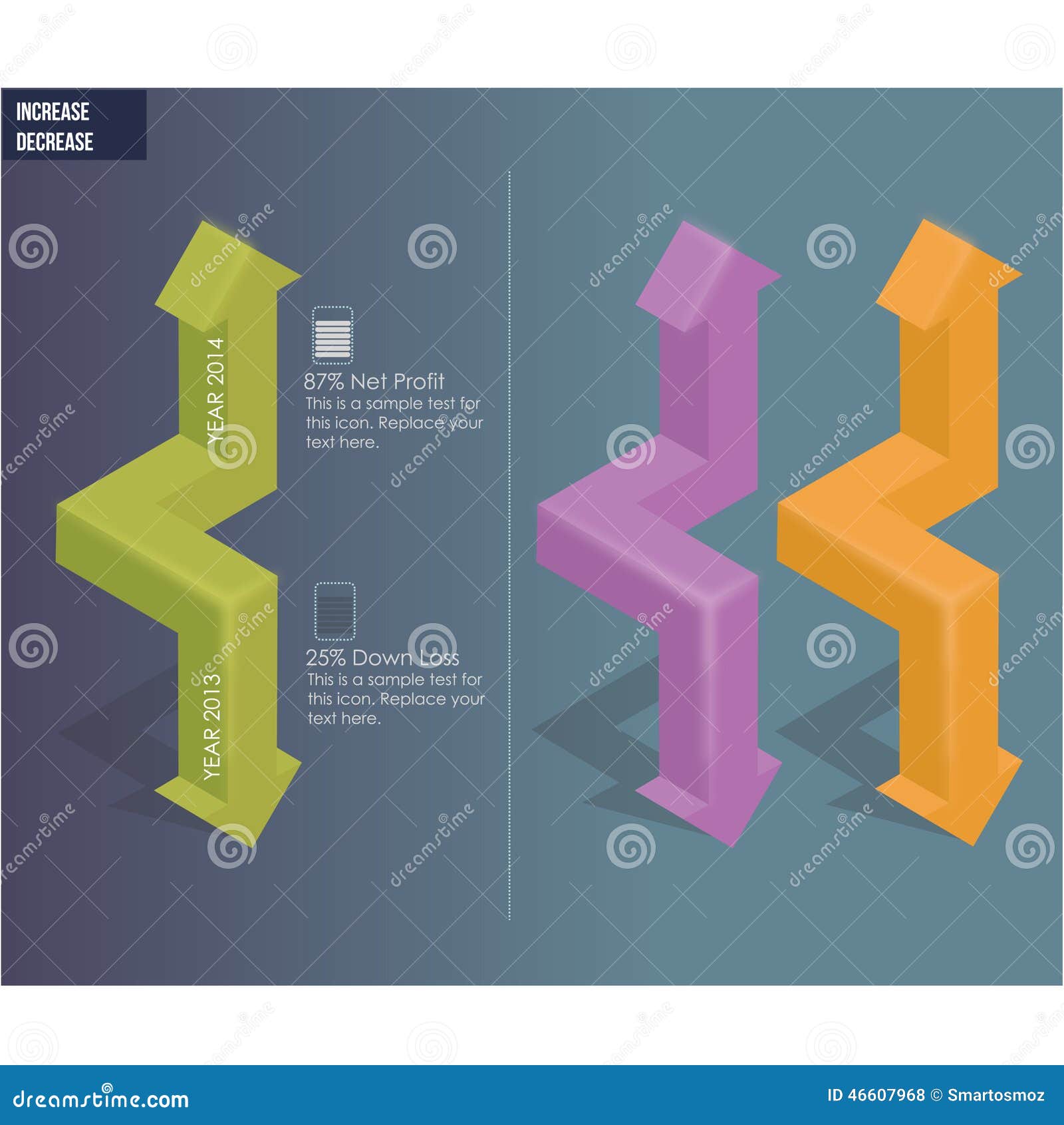 3D Arrows stock vector. Illustration of diagram, conversions - 46607968