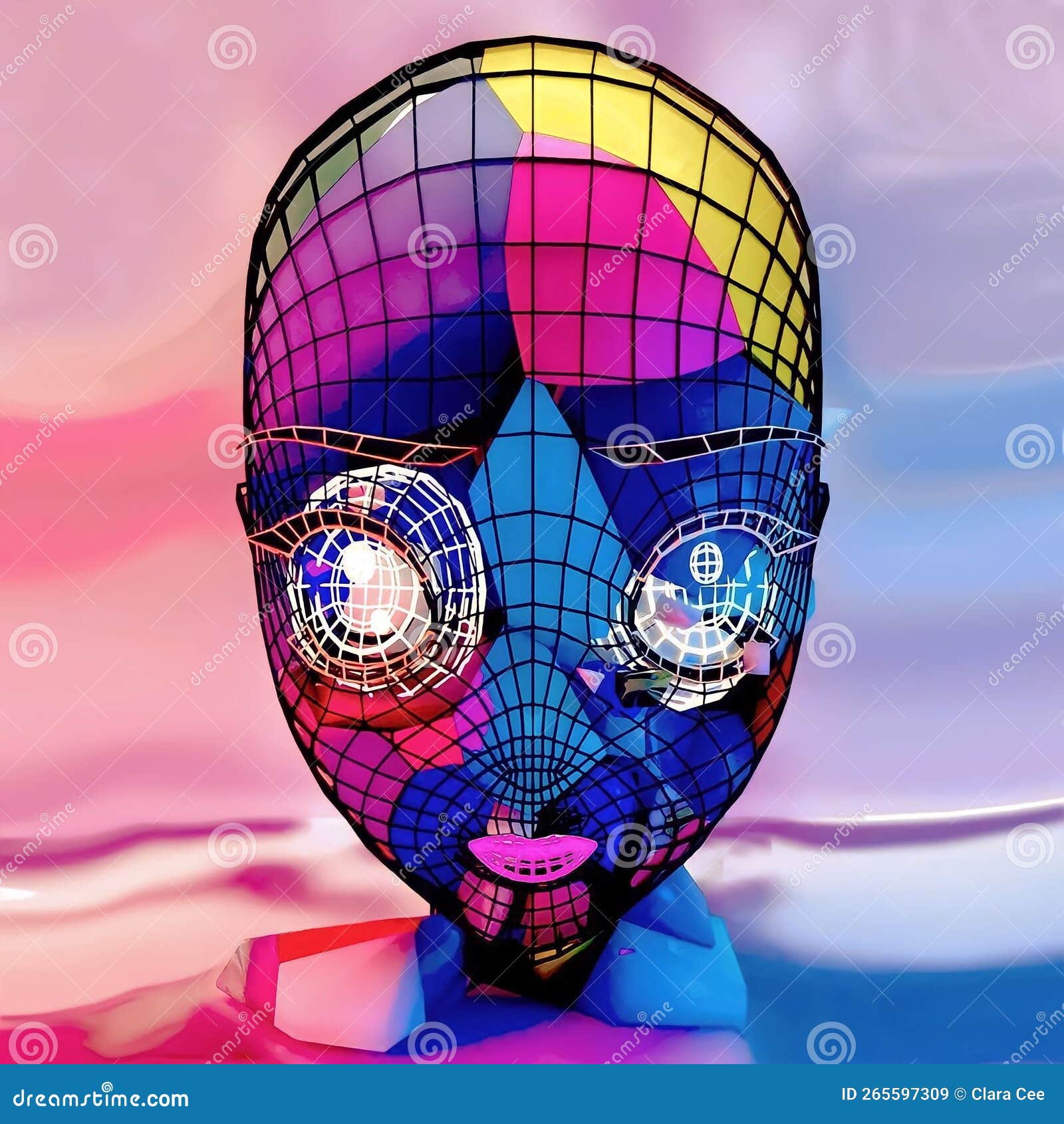 3d Art Drawing Human HeadDesign in the Photoshop Stock Illustration ...