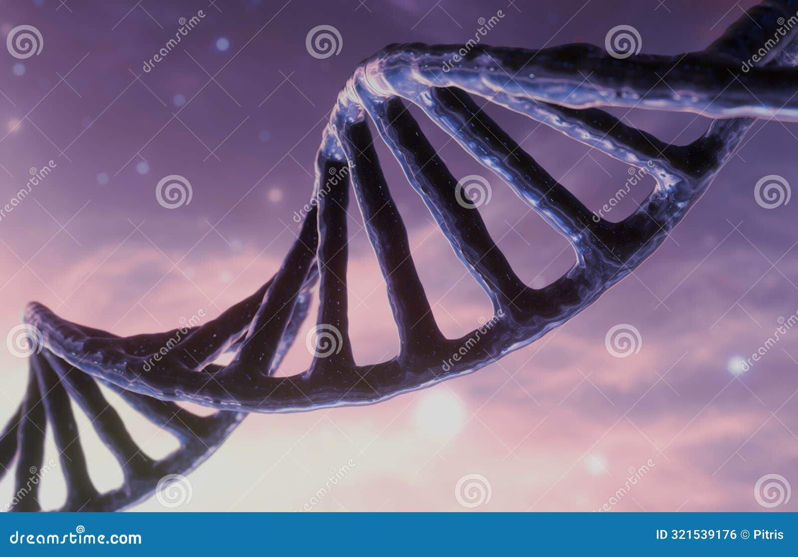 3d Artificial DNA Molecule Helix, Biotech Genetic Engineering Stock ...