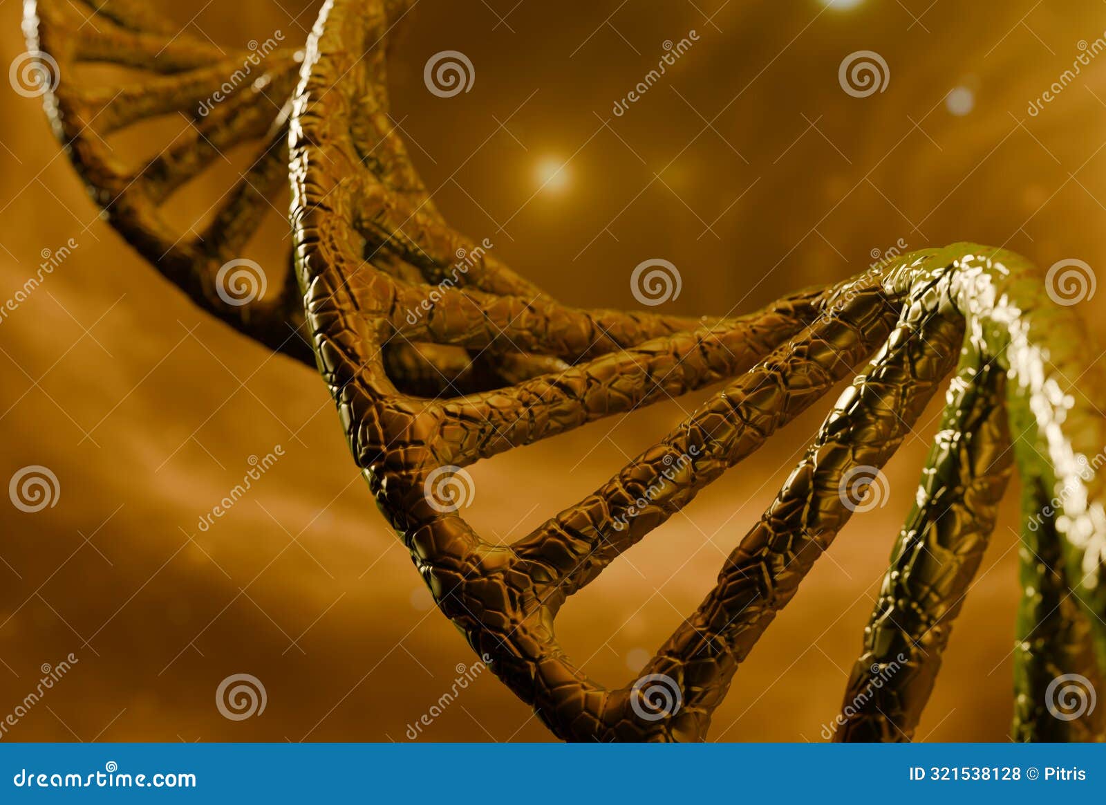 3d Artificial DNA Molecule Helix, Biotech Genetic Engineering Stock ...