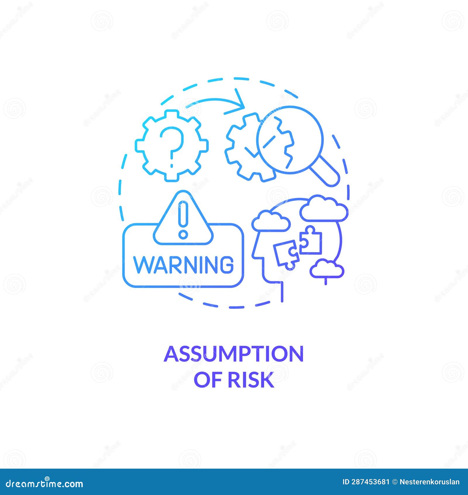 2D Assumption of Risk Gradient Icon Concept Stock Vector - Illustration ...