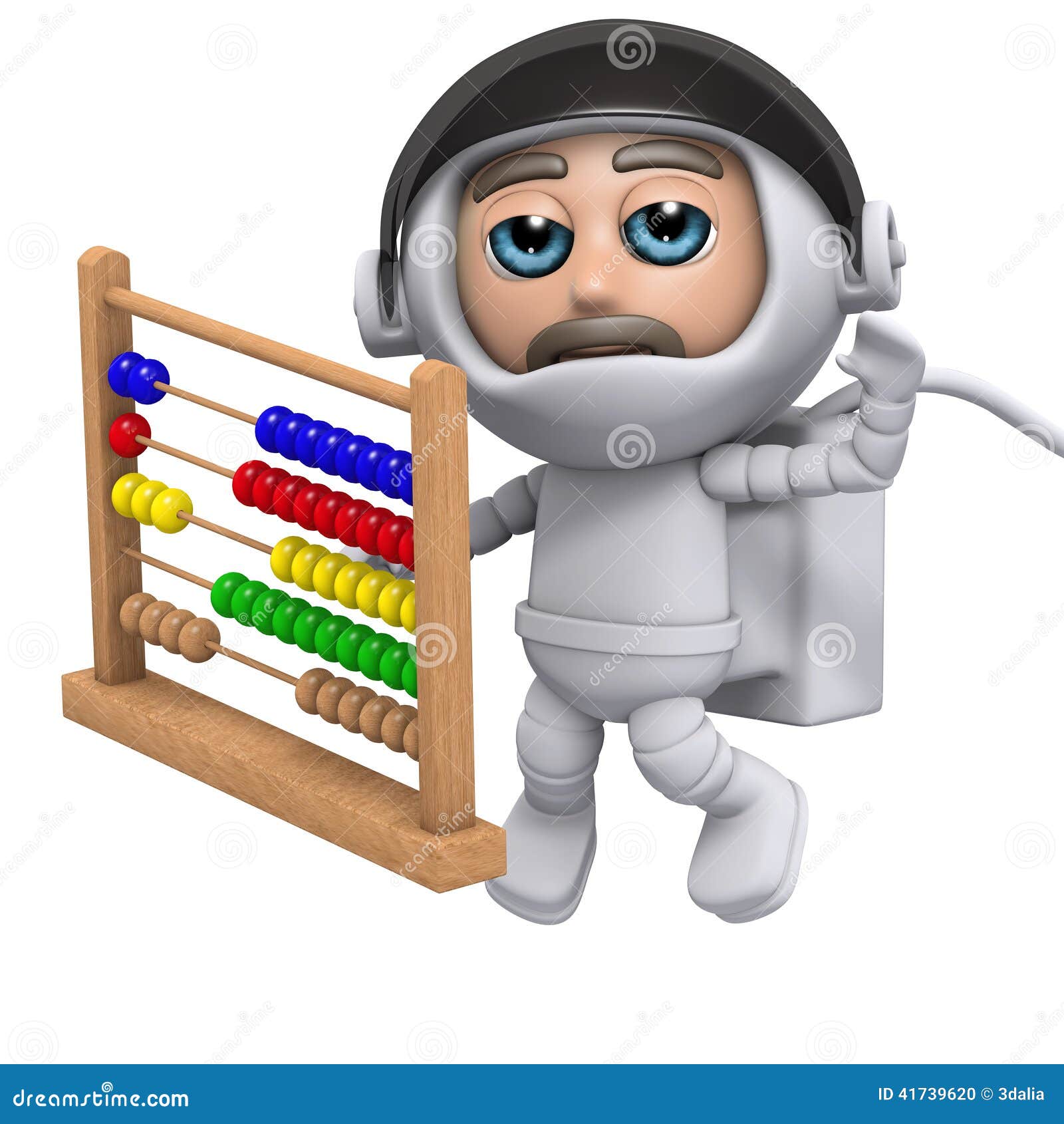 3d Astronaut Floating with Numbers Stock Illustration - Illustration of ...
