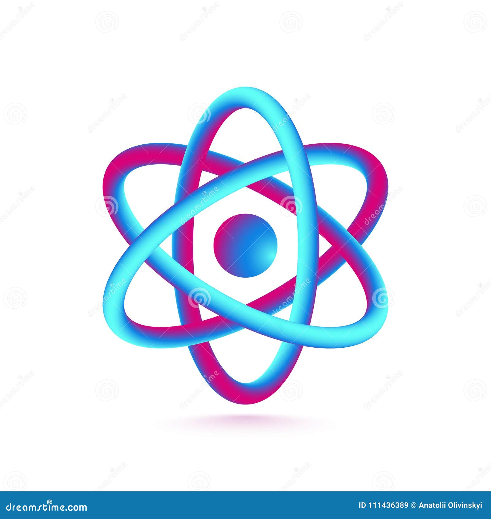 3D Atom Isolated on White Background. Vector Illustration Stock Vector ...