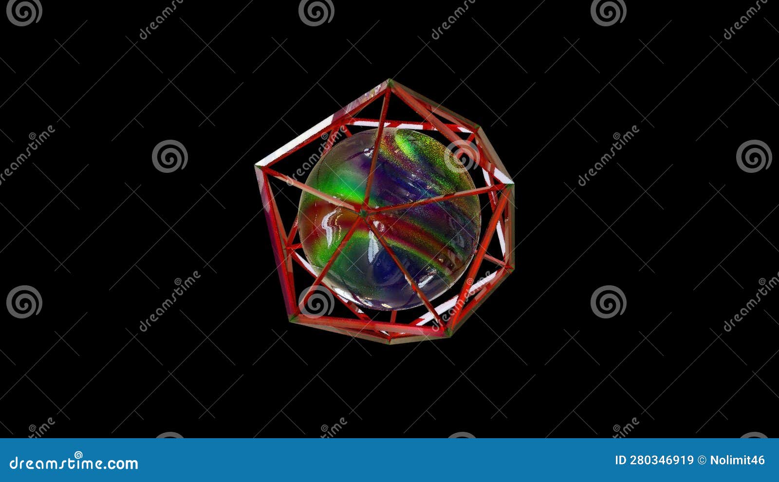 3d atom model with marble stock illustration. Illustration of molecular ...