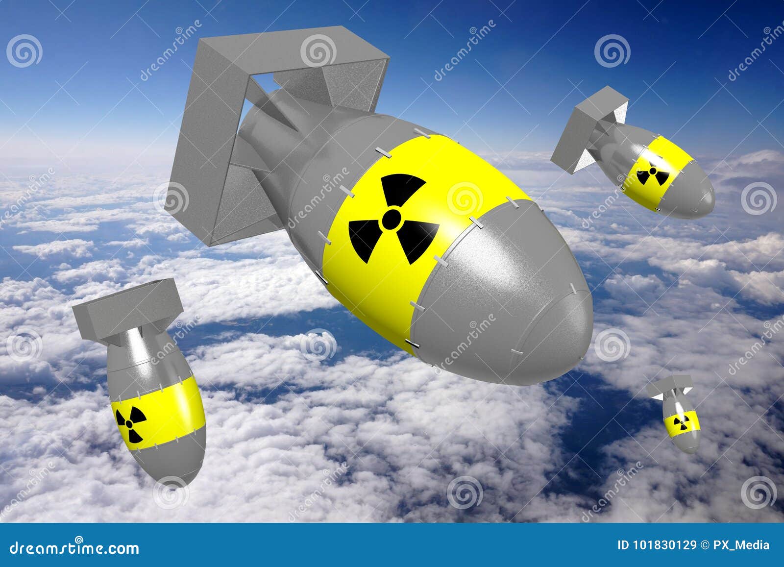 Red Atomic Bombs, 3D Rendering Stock Image | CartoonDealer.com #78638407