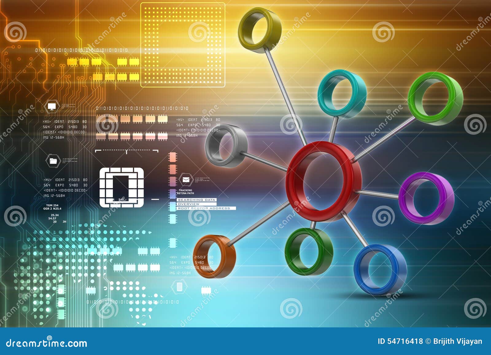 3d atomic circle stock illustration. Illustration of nuclear - 54716418
