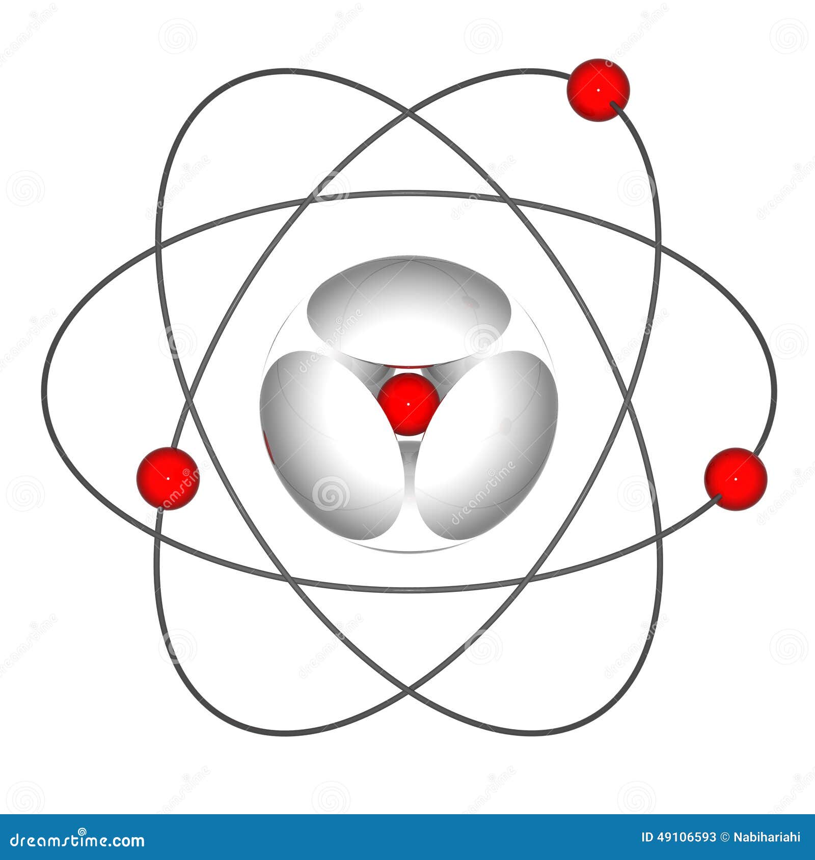 3D atoms stock illustration. Illustration of proton, particle - 49106593