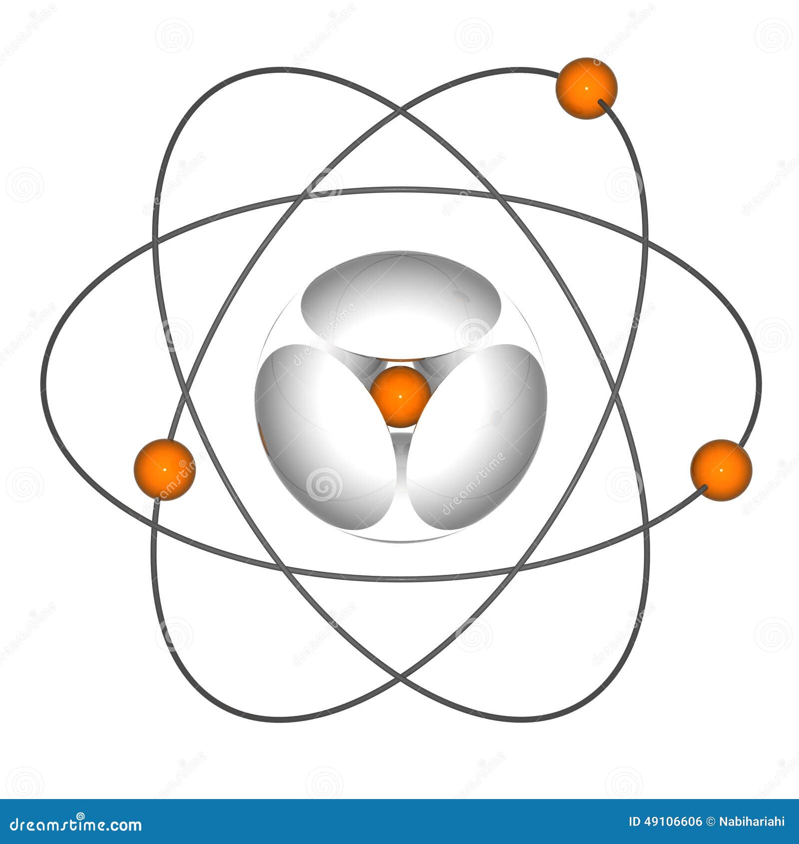 3D atoms stock illustration. Illustration of orbit, nuclear - 49106606