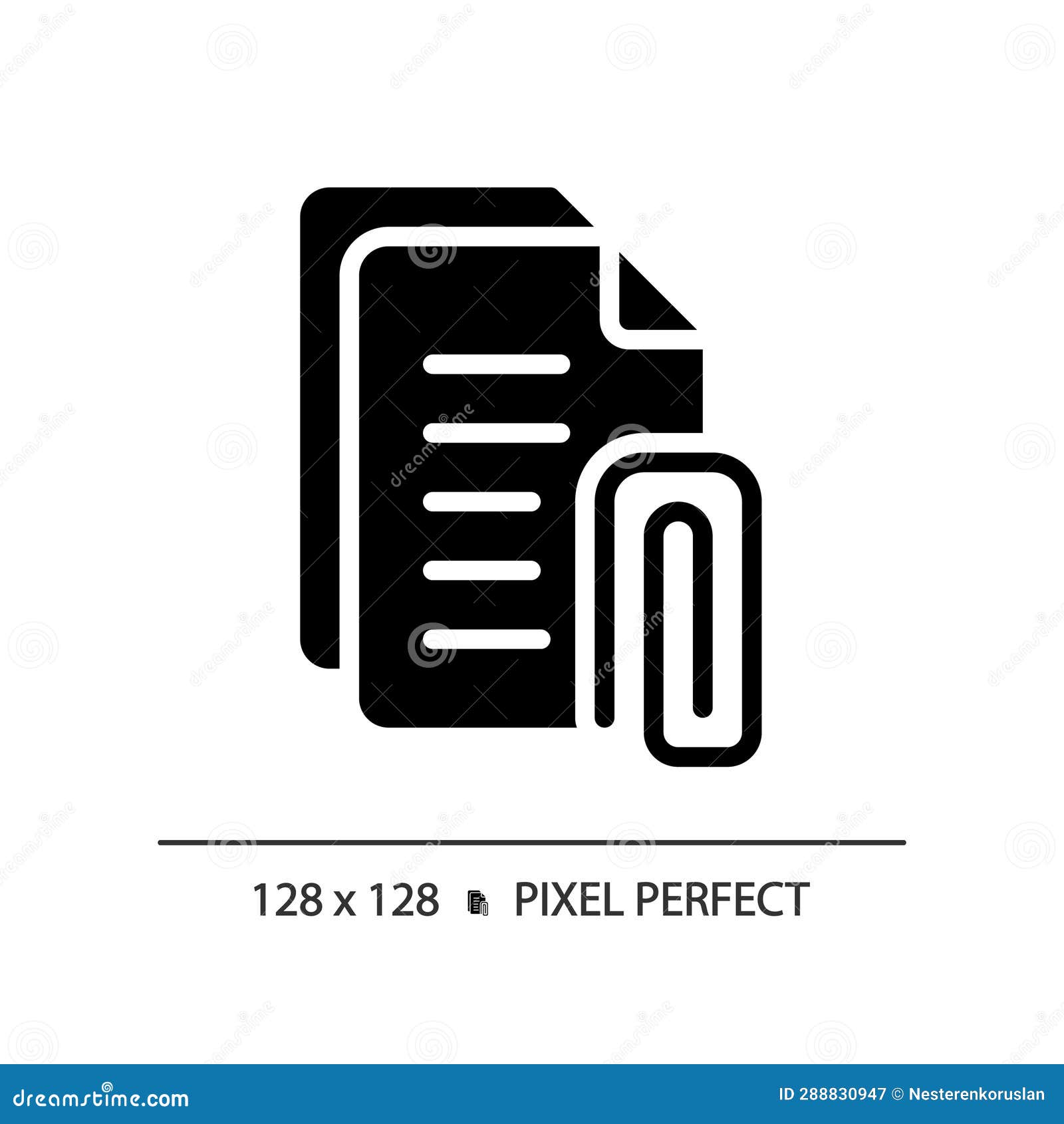 2D Attachment Glyph Style Black Icon Stock Illustration - Illustration ...