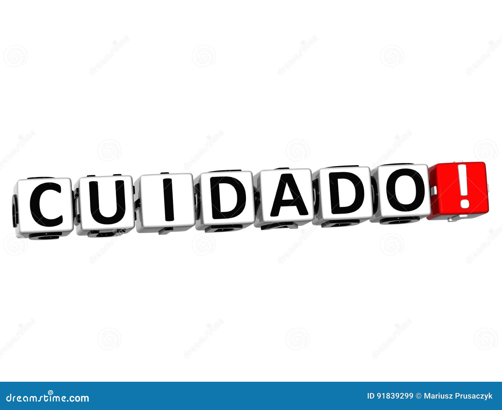 3D Attention In Spanish Language Button Click Here Block Text Royalty ...