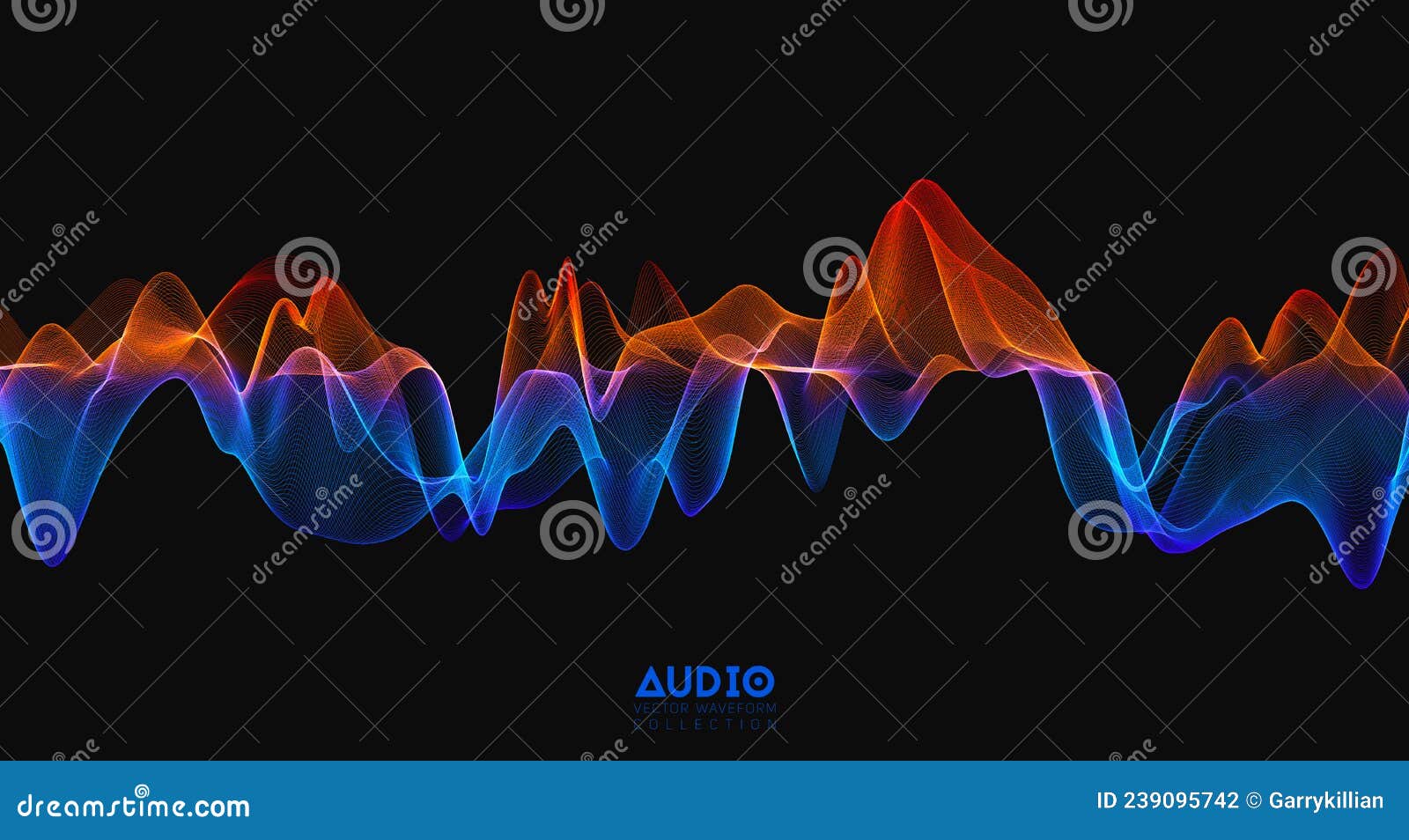 3d Audio Soundwave. Colorful Music Pulse Oscillation. Glowing Impulse ...