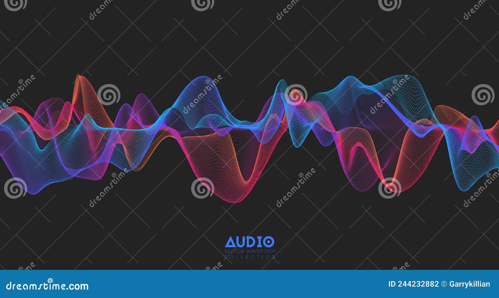 3d Audio Soundwave. Colorful Music Pulse Oscillation Stock Vector ...