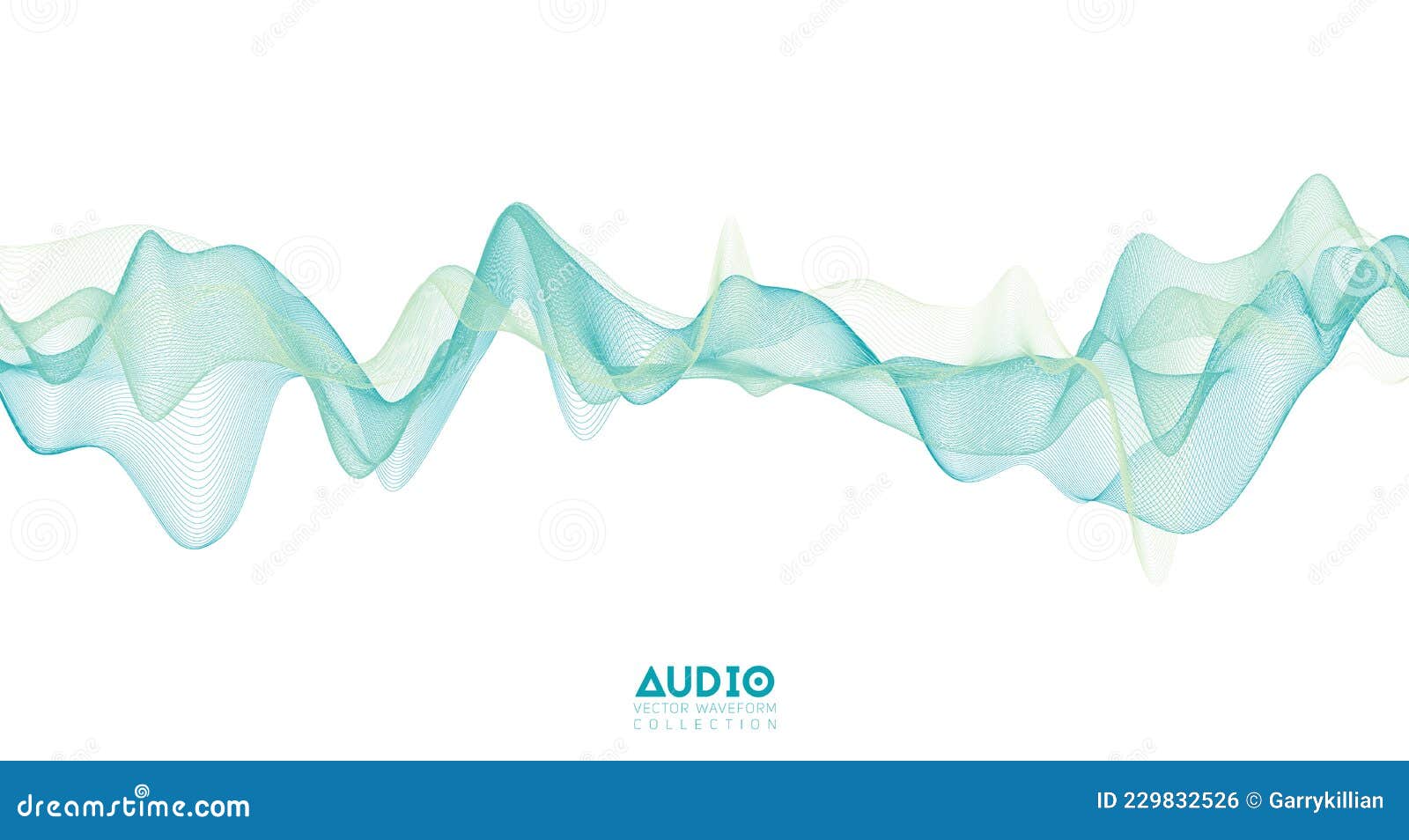 3d Audio Soundwave. Light Green Music Pulse Oscillation Stock Vector ...
