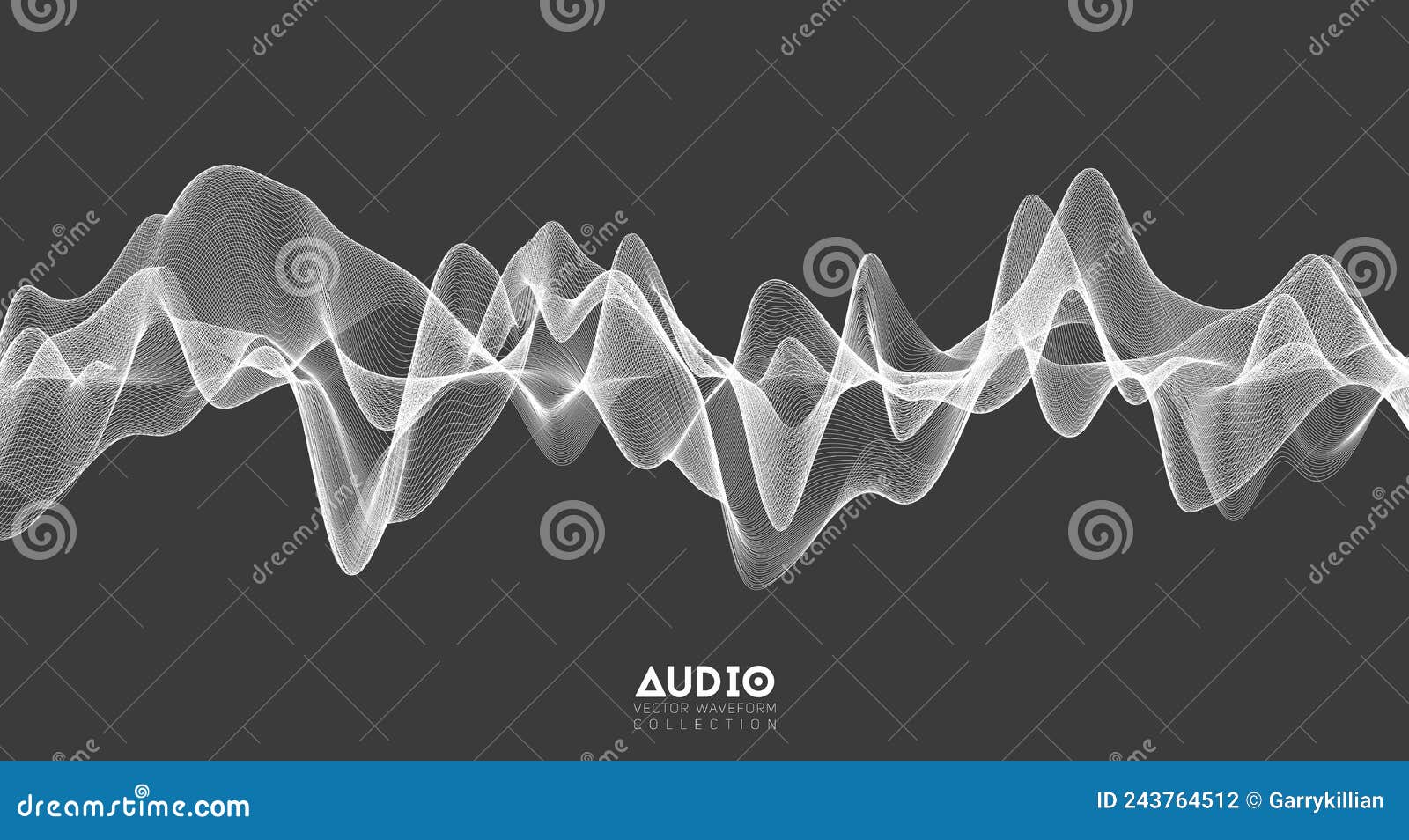 3d Audio Soundwave. White Music Pulse Oscillation Stock Vector ...
