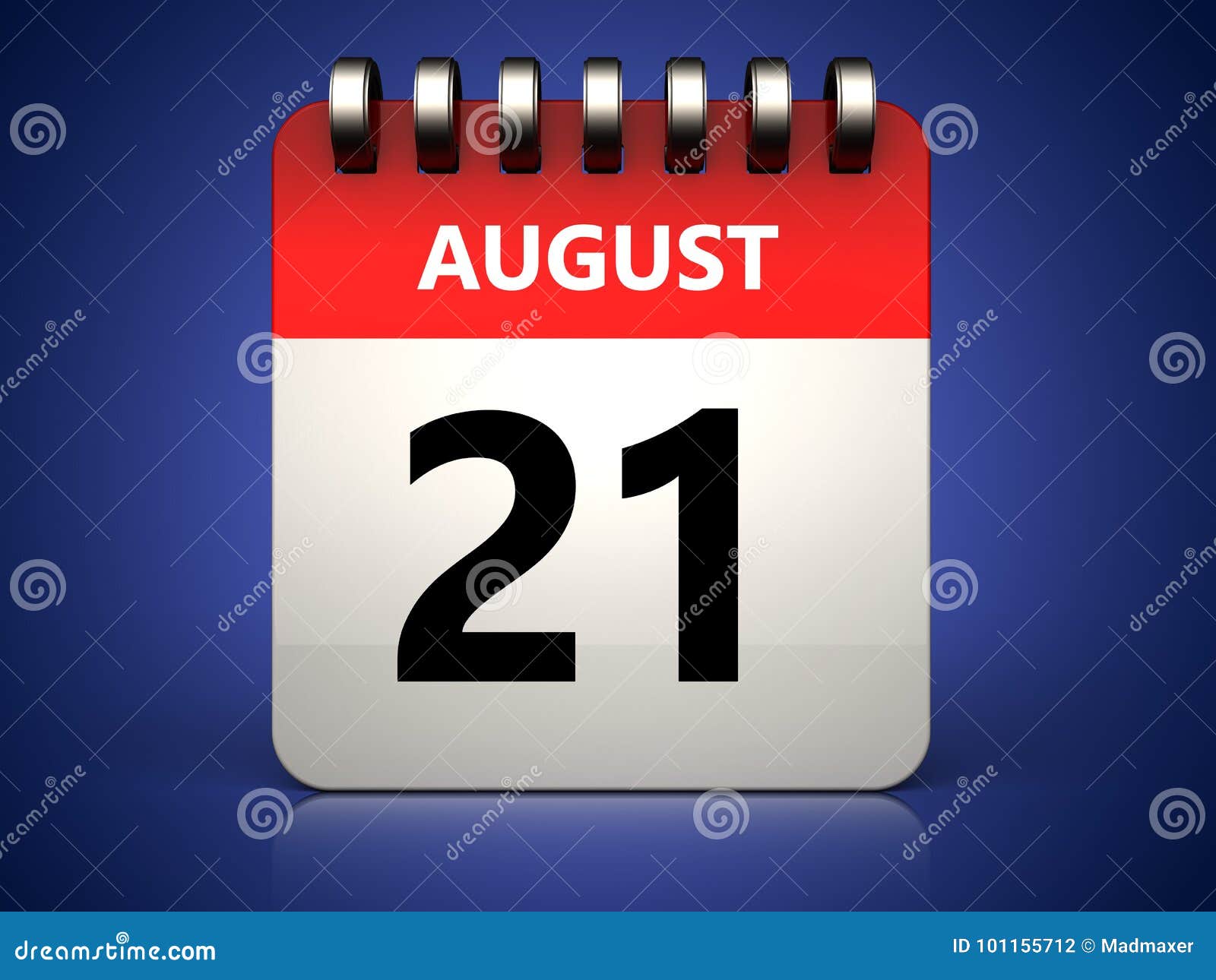 3d 21 august calendar stock illustration. Illustration of shadow ...