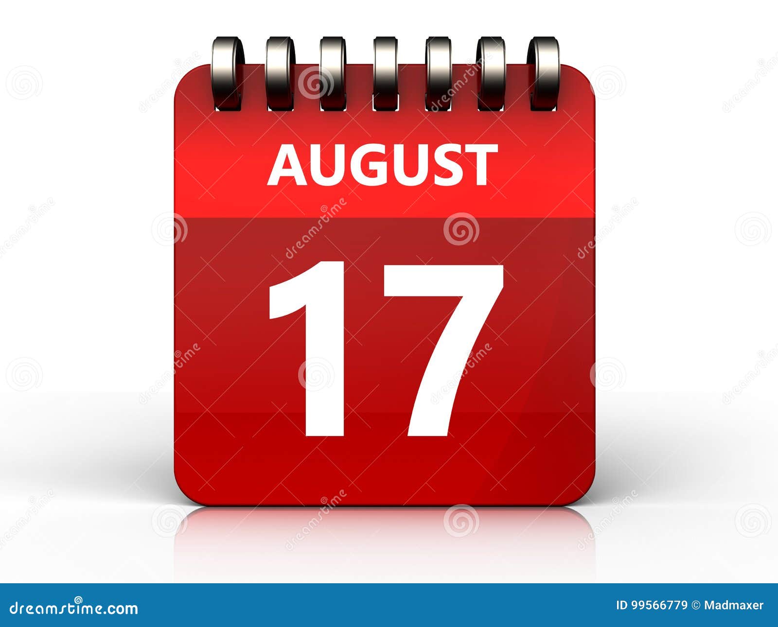 3d 17 august calendar stock illustration. Illustration of deadline ...