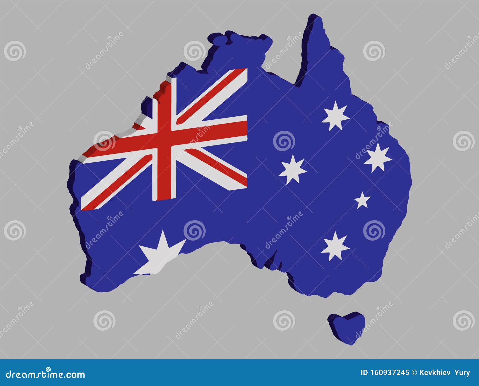 3D Australia Flag Map Vector Illustration Stock Vector - Illustration ...