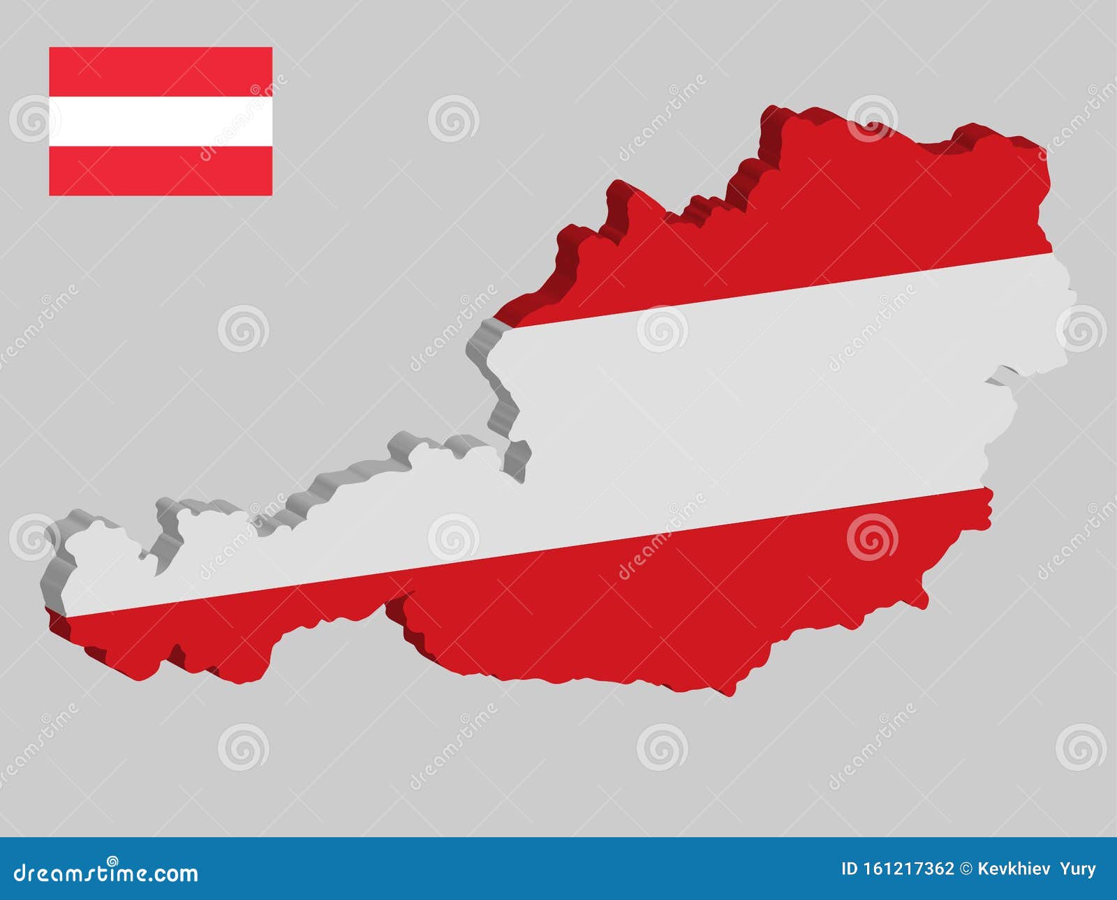3D Austria Map and Flag Vector Illustration Stock Vector - Illustration ...