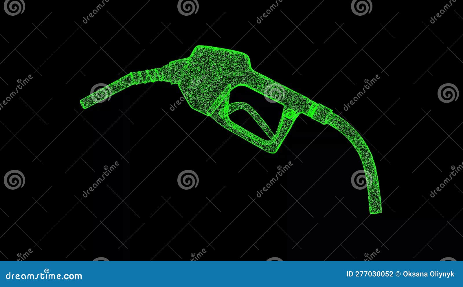 3D Auto Hydrogen Pump on Black Bg. Object Dissolved Flickering ...