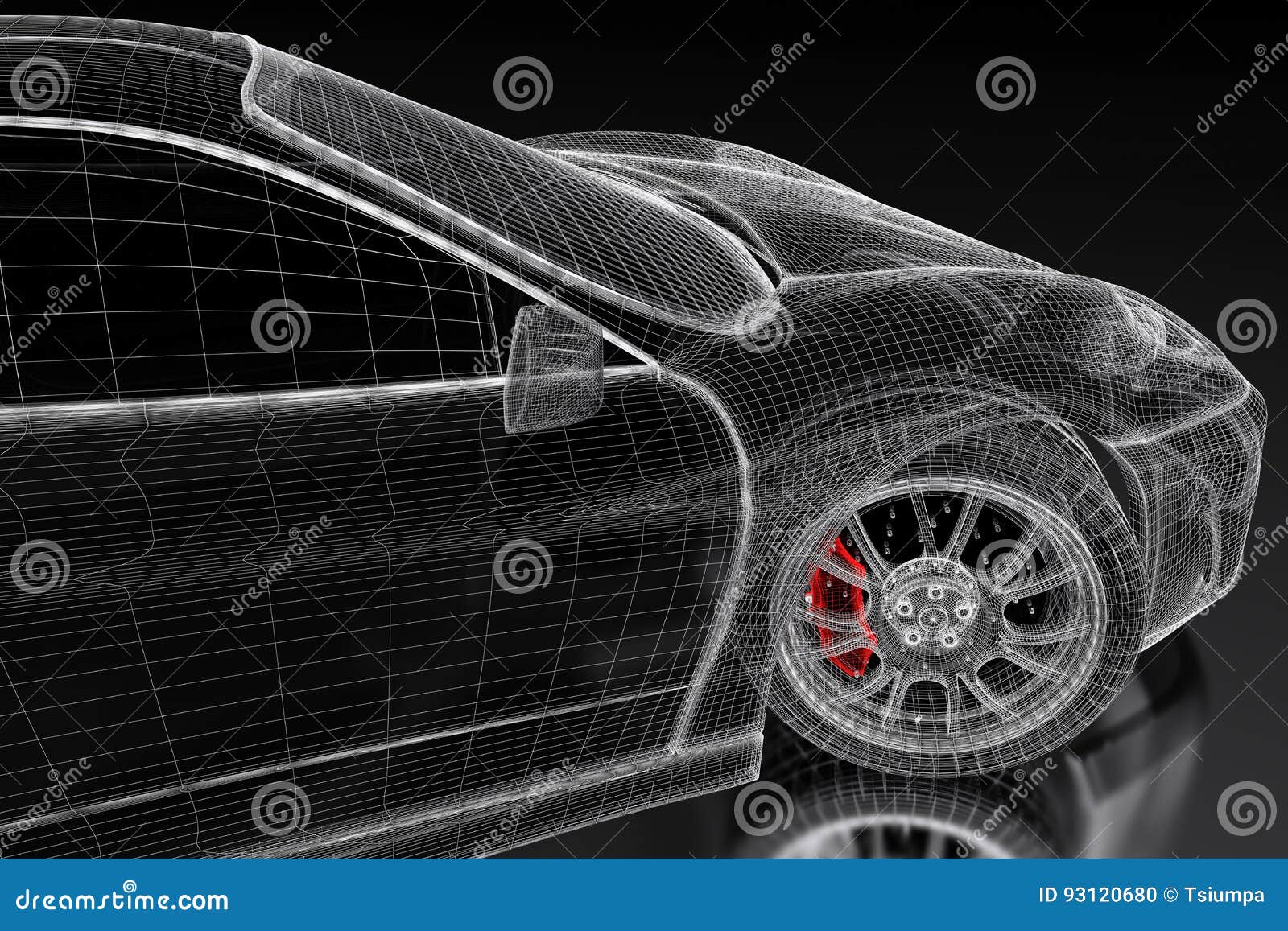 3D Autonetwerk Op Een Zwarte Stock Illustratie - Illustration of ...