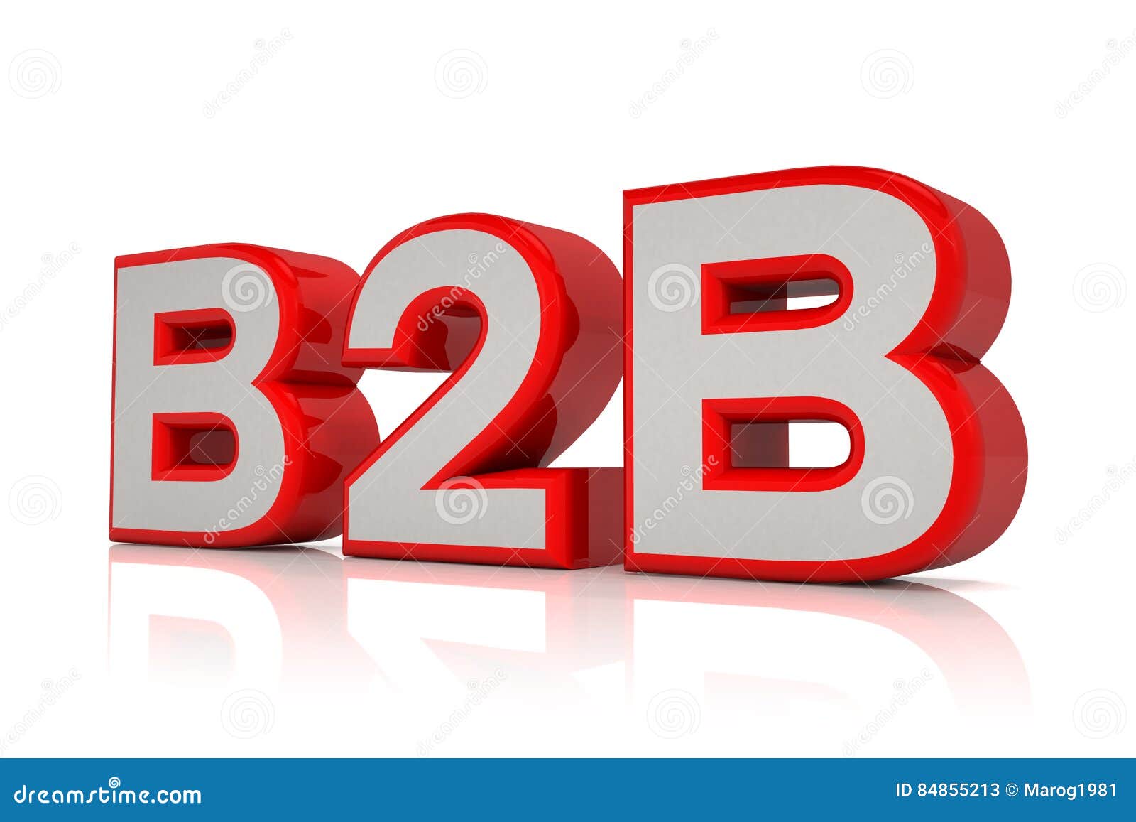 3d - B2B text in red stock illustration. Illustration of mirrored ...
