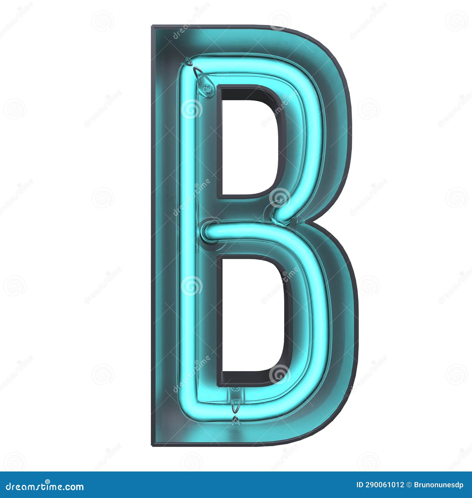 A 3D B Neon Alphabet Letter Illustration Isolated on a White Background ...