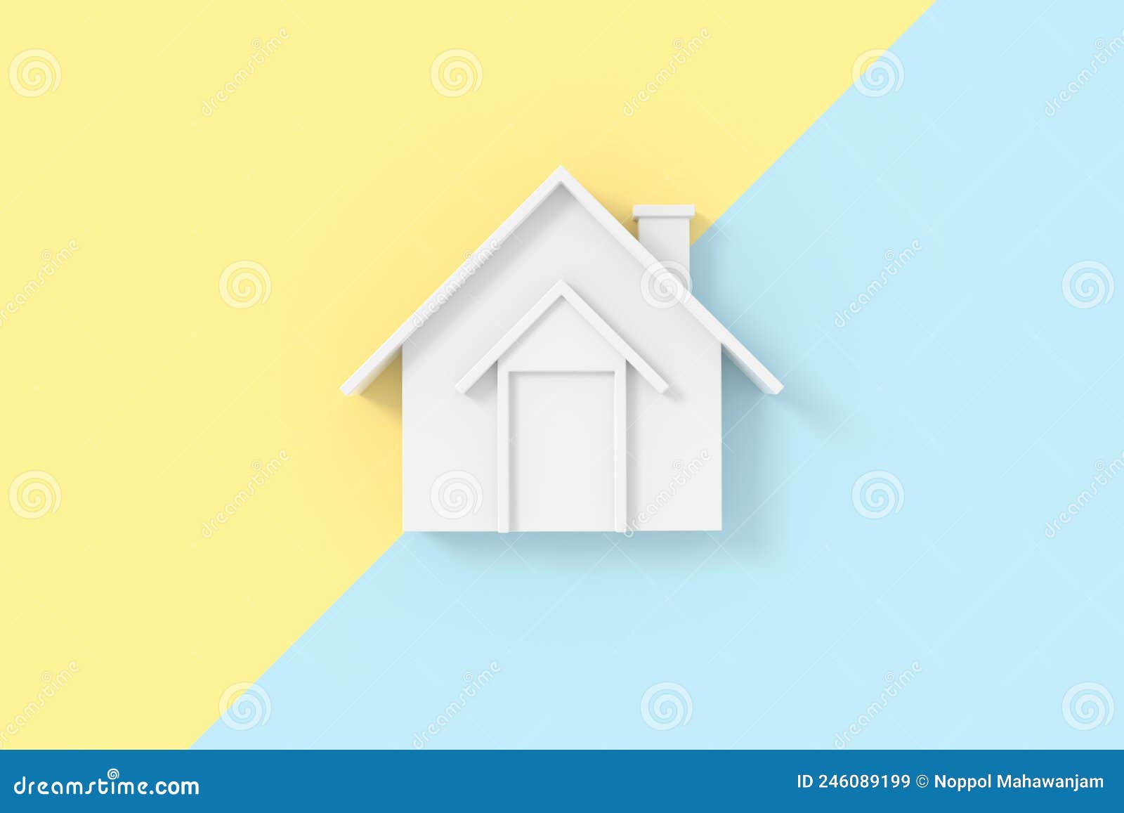 3D Background Design with Home Model Stock Illustration - Illustration ...