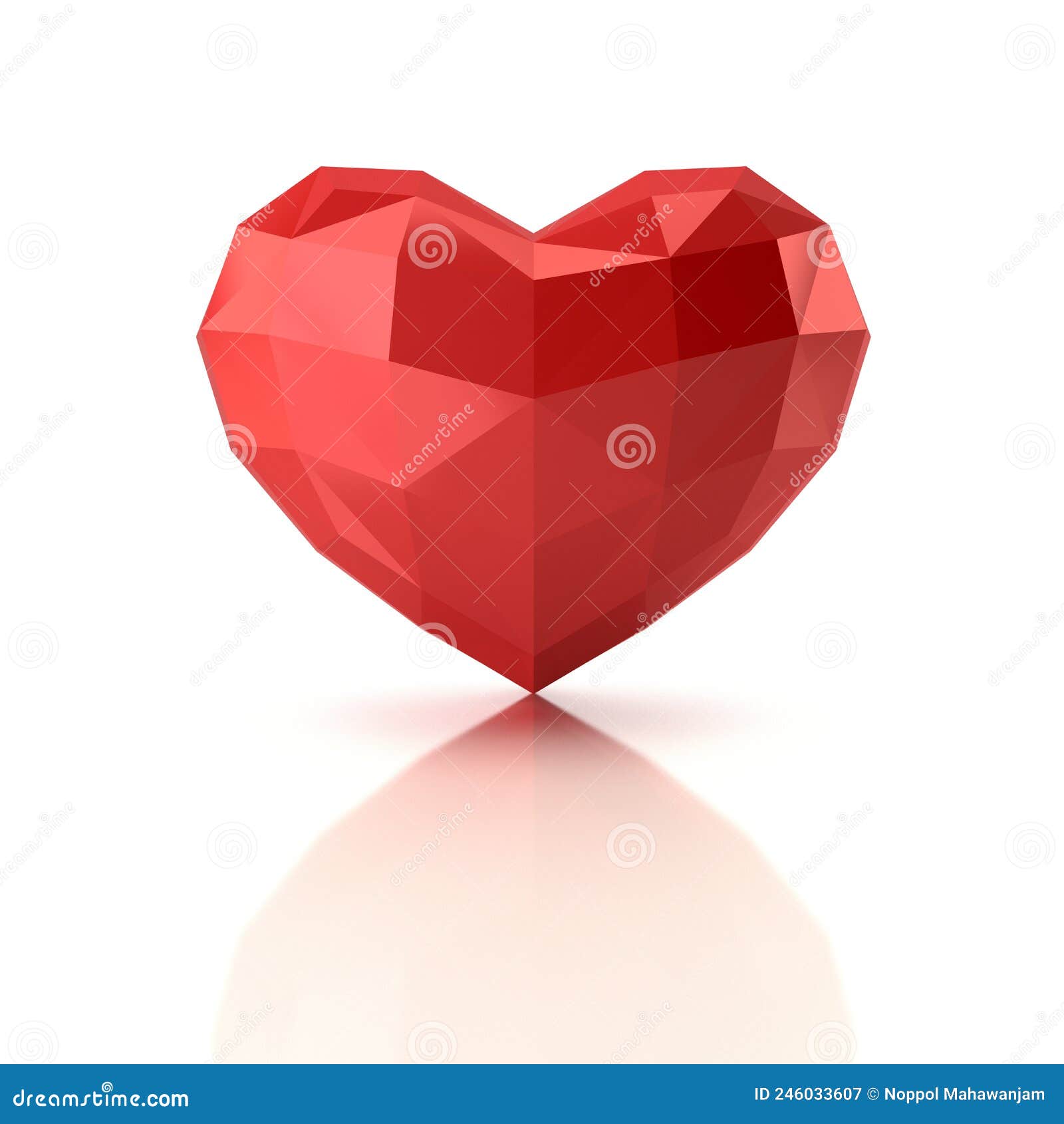 Low Poly Heart. 3D Rendering Stock Illustration - Illustration of card ...