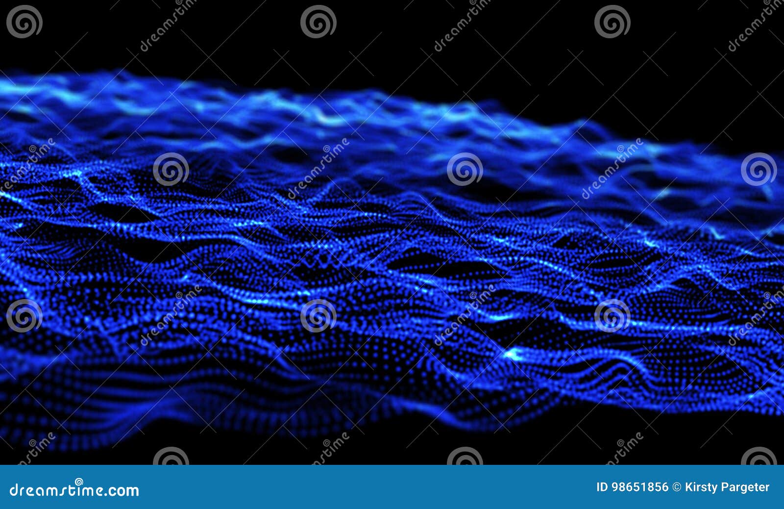 3D Background with Flowing Dots Stock Illustration - Illustration of ...