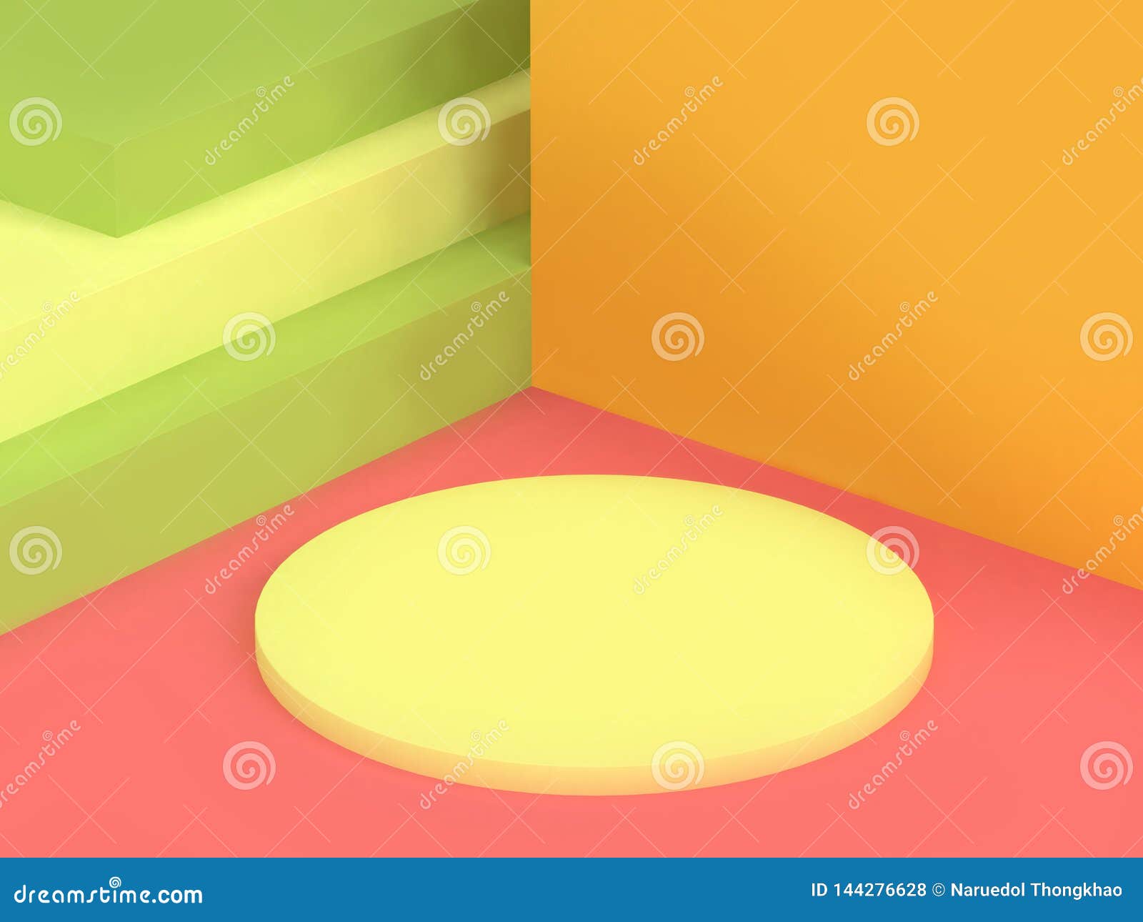 3d Background Green Wall-floor Square Minimal Corner 3d Render Stock ...