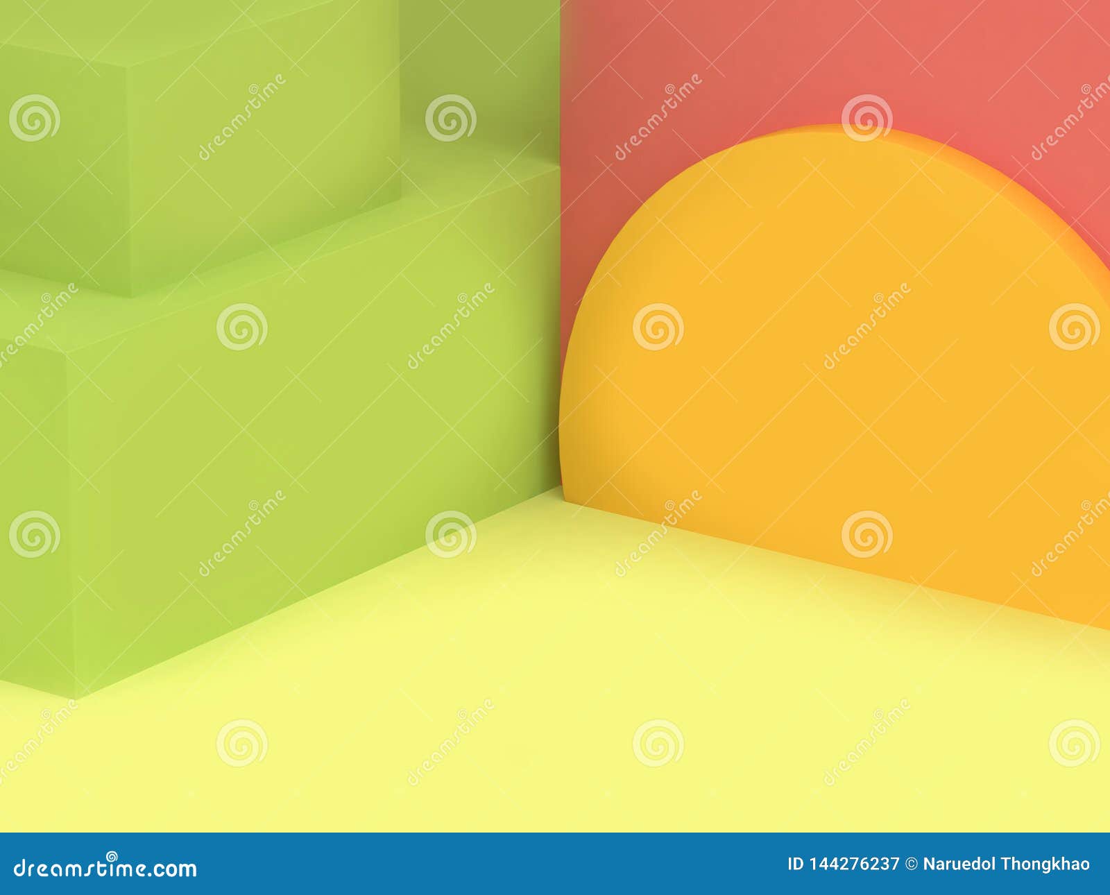 3d Background Green Wall-floor Square Minimal Corner 3d Render Stock ...