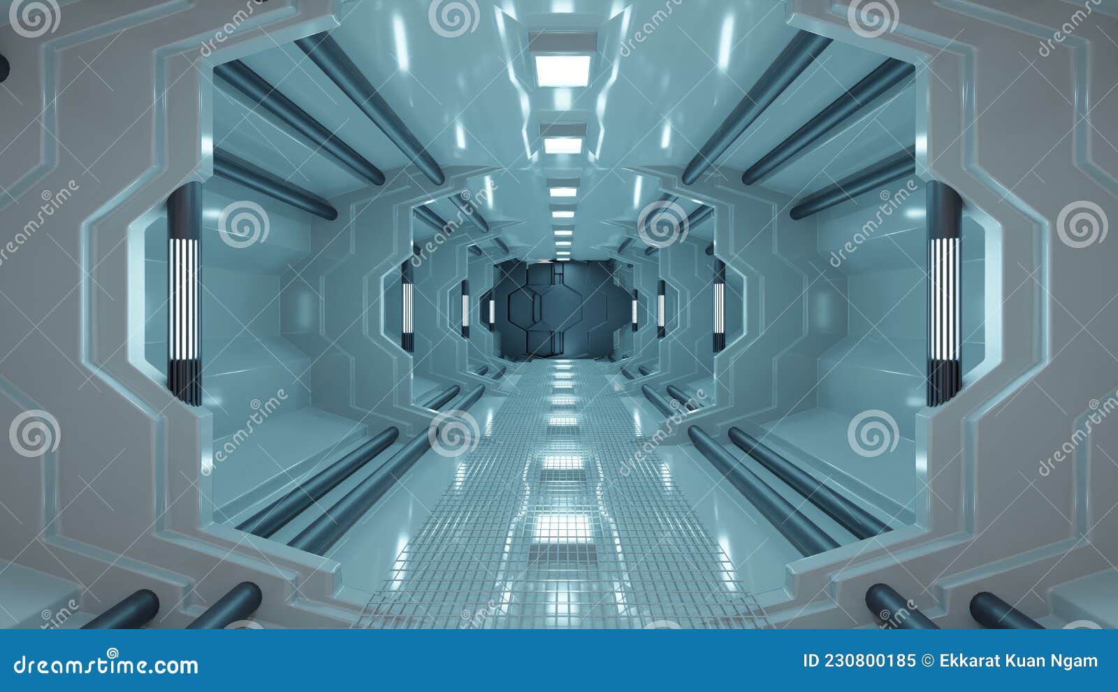 Spaceship, UFO, Tractor Beam. Spatial Module Struck By A Laser Beam ...