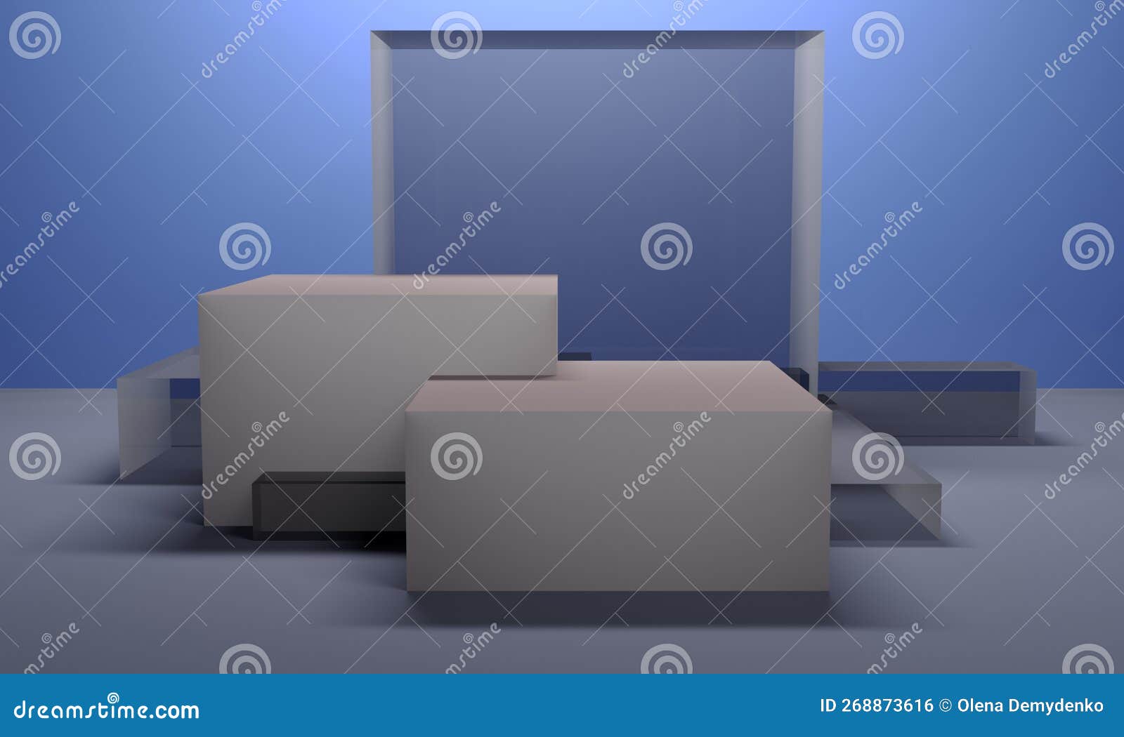 3d Background Podium Scene. Background 3d Render with Rectangular ...