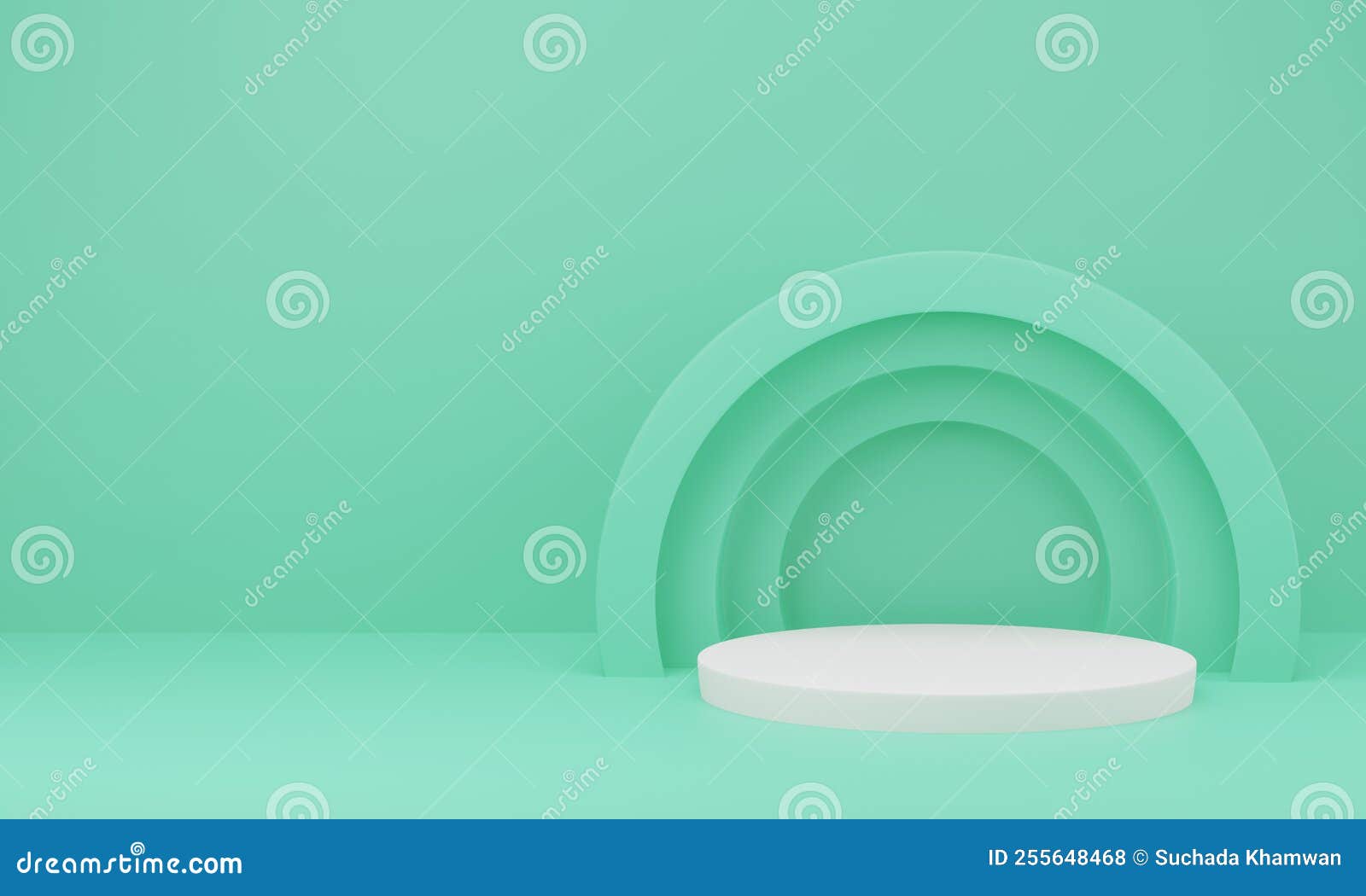 3d Background Product Display Podium Scene. Green Circle Podium Product ...